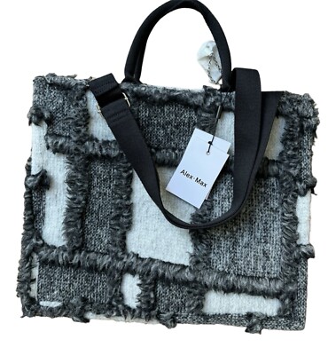 Alex•Max Europe Faux Fur Patchwork NWT Crossbody Tote Purse Bag | eBay