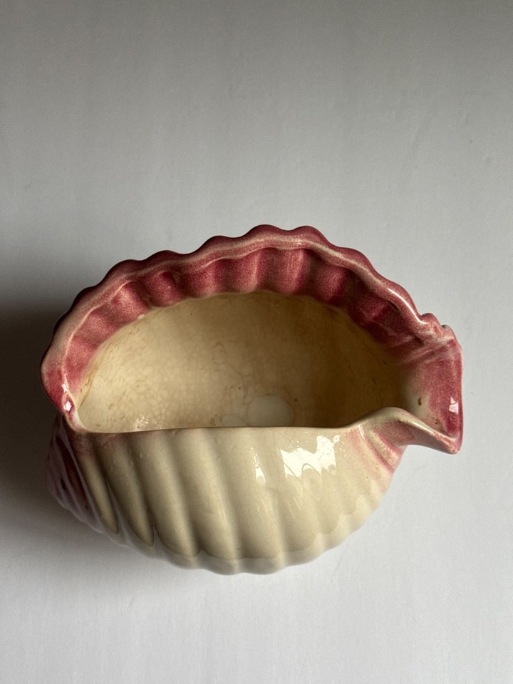 Vintage McCoy Conch Shell Planter White Red Footed Earley Nelson ...