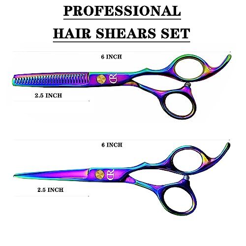 Professional Hair Cutting Scissors Barbers Shears Set with Carrying ...