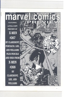 Marvel Comics Preview June 1990 Featuring a Full Copy Preview of X-Men ...