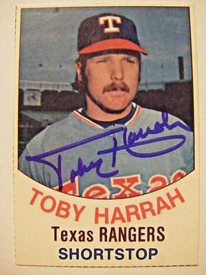 TOBY HARRAH signed RANGERS 1977 Hostess baseball card AUTO Autographed ...