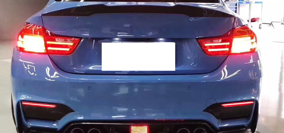 Clear Lens Full LED Strip Rear Bumper Reflector Lights For BMW F30 3 w ...