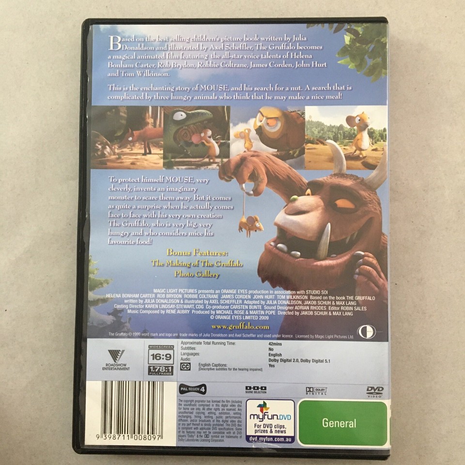 The Gruffalo (DVD, 2010) Julia Donaldson Family Children R4 FREE POST ...