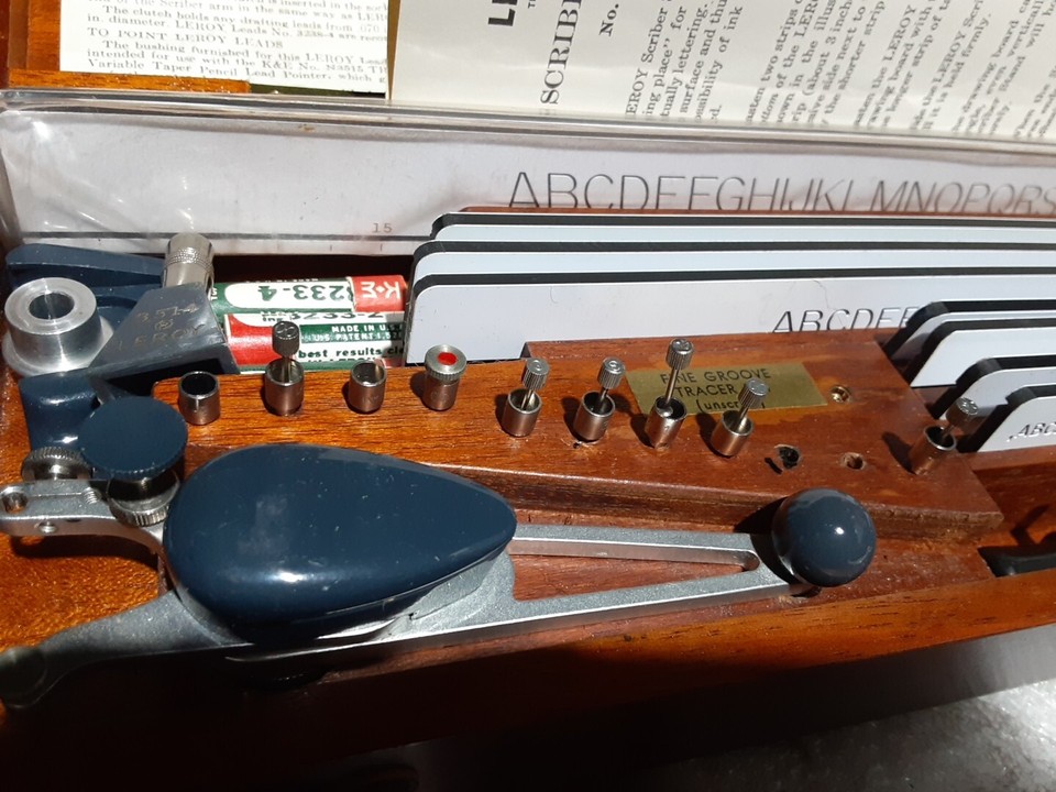 Vintage Leroy Lettering Set Keuffel & Esser Original Mahogany Box | eBay