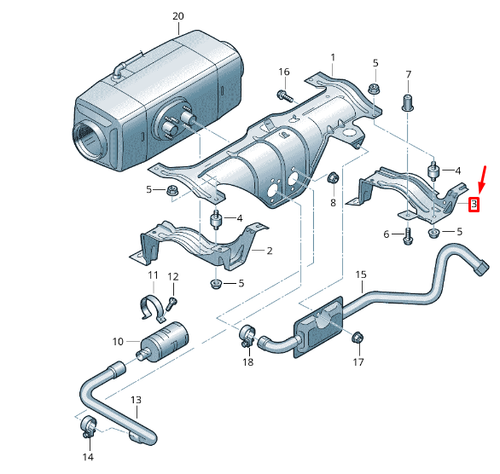 VW TRANSPORTER VI T6 Auxiliary Heater Rear Bracket 7H0819735 NEW ...