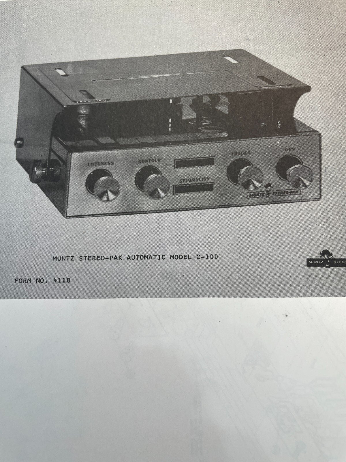 Muntz Stereo-Pak C-100 4 Track UNOPENED IN FACTORY BOX. FREE SHIPPING ...