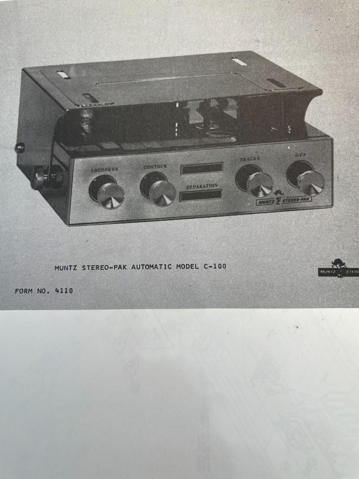 Muntz Stereo-Pak C-100 4 Track UNOPENED IN FACTORY BOX. FREE SHIPPING ...
