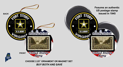 FORT STORY US ARMY Ornament / Magnets - Military Gift Base Veteran ...