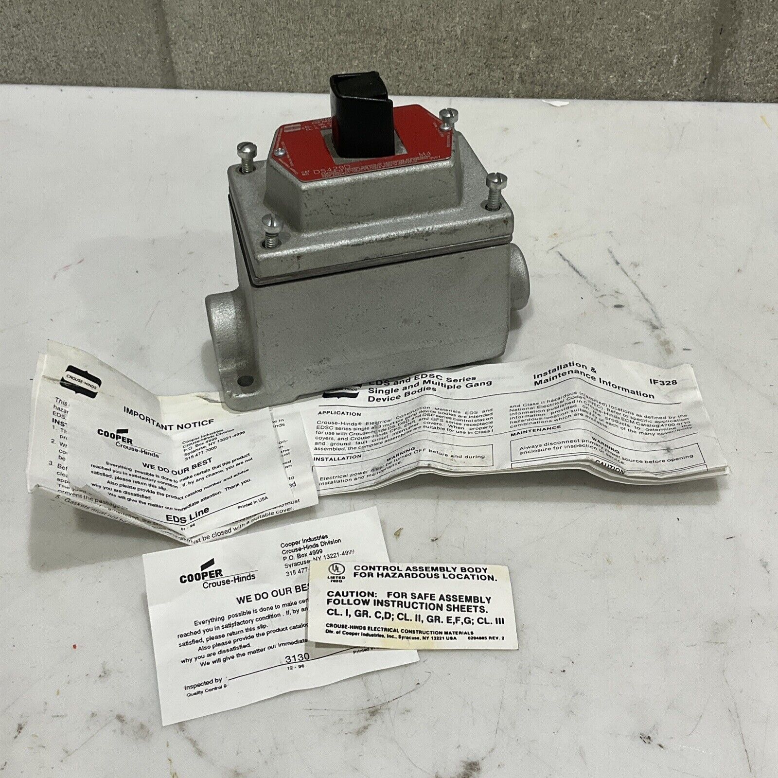 CROUSE-HINDS DS429D 0200567-5 EXPLOSION PROOF PUSH SWITCH EDS ENCLOSURE ...