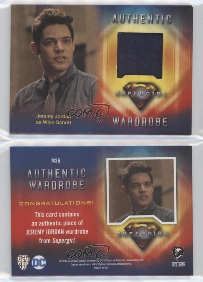 2018 Cryptozoic Supergirl Authentic Wardrobe Jeremy Jordan as Winn ...