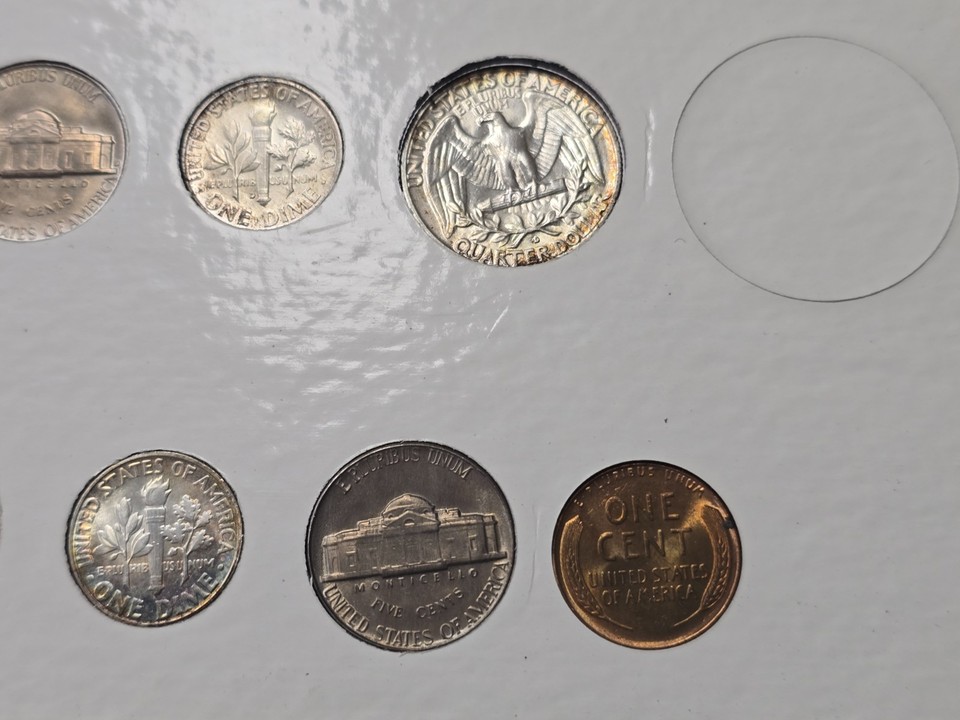 1956 Philadelphia & Denver Uncirculated BU US Mint Coin Set in 3rd Part ...