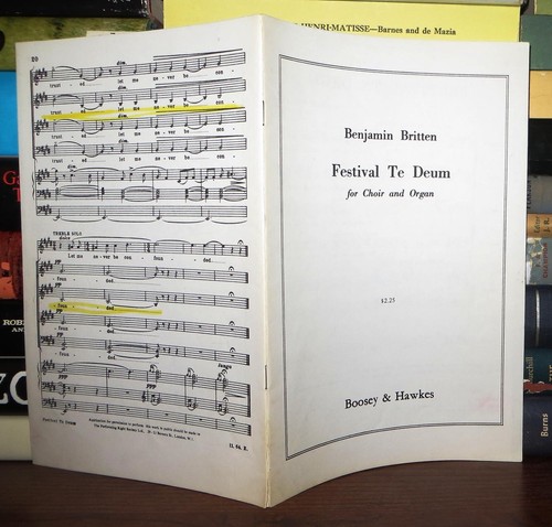 Britten, Benjamin FESTIVAL TE DEUM 1st Edition 1st Printing | eBay