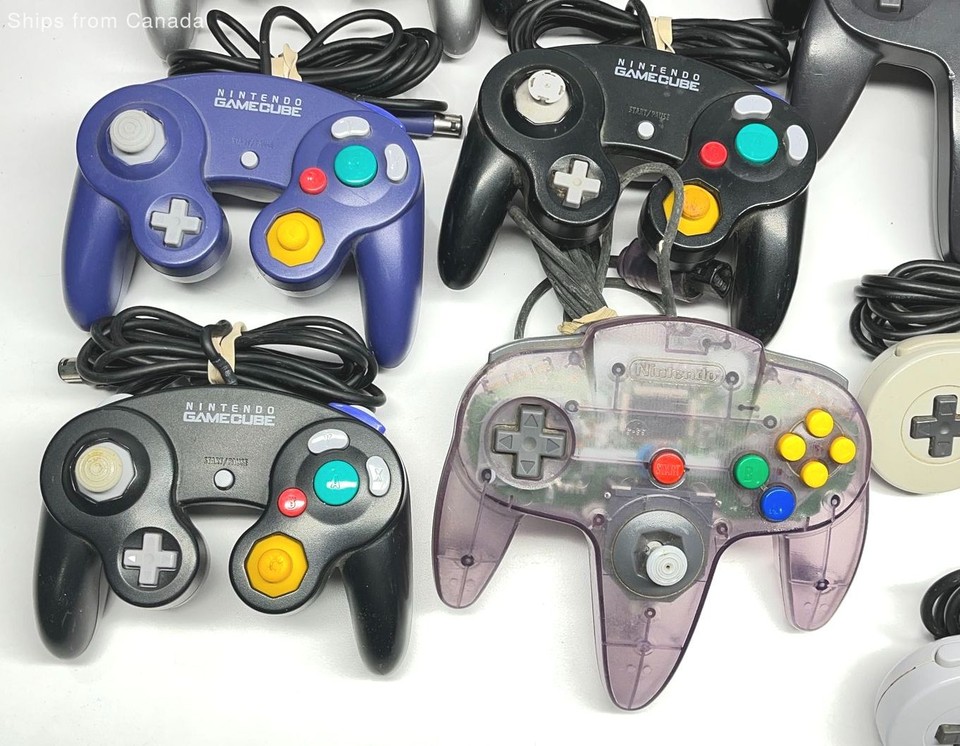 Lot of 27 Nintendo GameCube, NES, SNES, & N64 Controllers (Parts/Repair ...