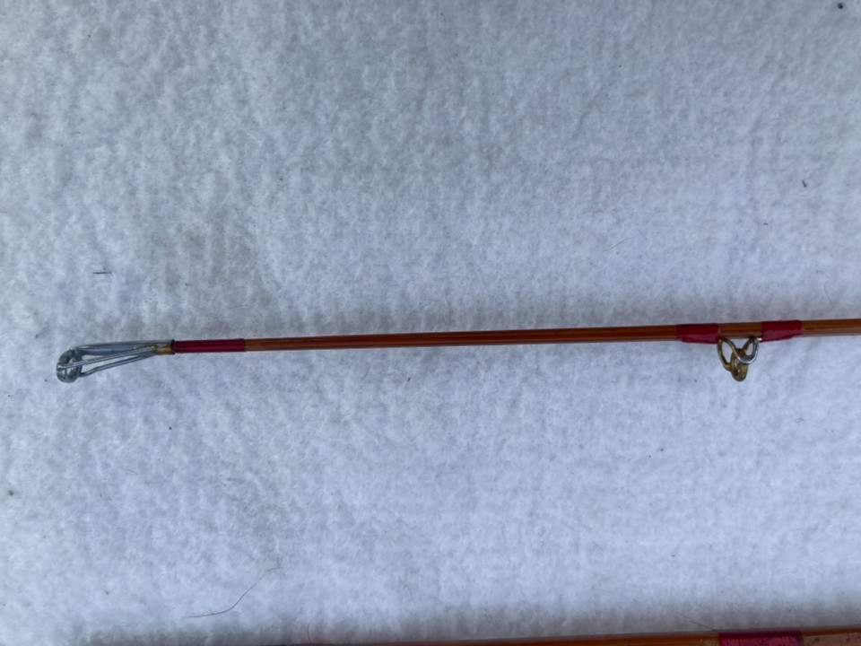 RARE VINTAGE EDWARDS QUADRATE 2 PIECE 6 ft. BAMBOO SPINNING ROD WITH ...
