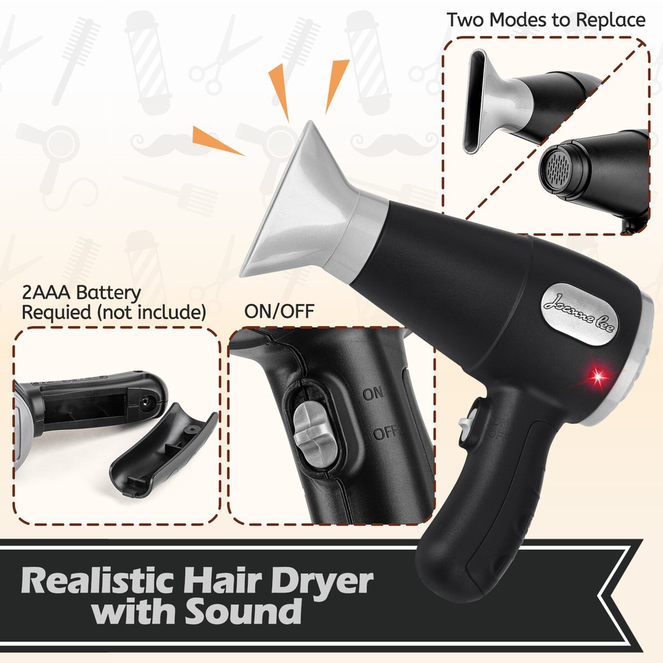 Hairdressing Stylist Playset Hair Salon Role Play Barber Toy Kit for ...