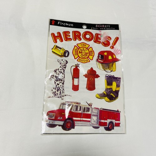Fireman Heroes Stickers Fire Rescue Truck Boots 2 Sheets Acid & Lignin ...