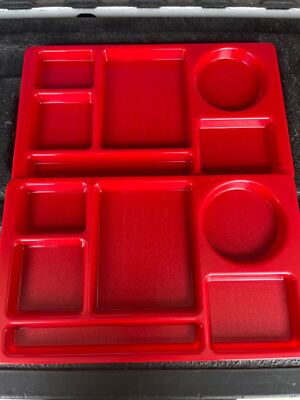 Cafeteria Lunch School Food Tray Red Divided 6-Compartment Cambro 4 ...