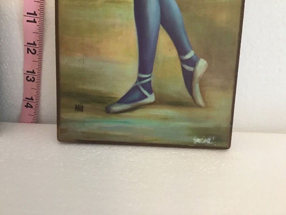 2 Vintage MAIO Lithograph Prints USA Big Eyed Girl Ballerina keane mcm ...