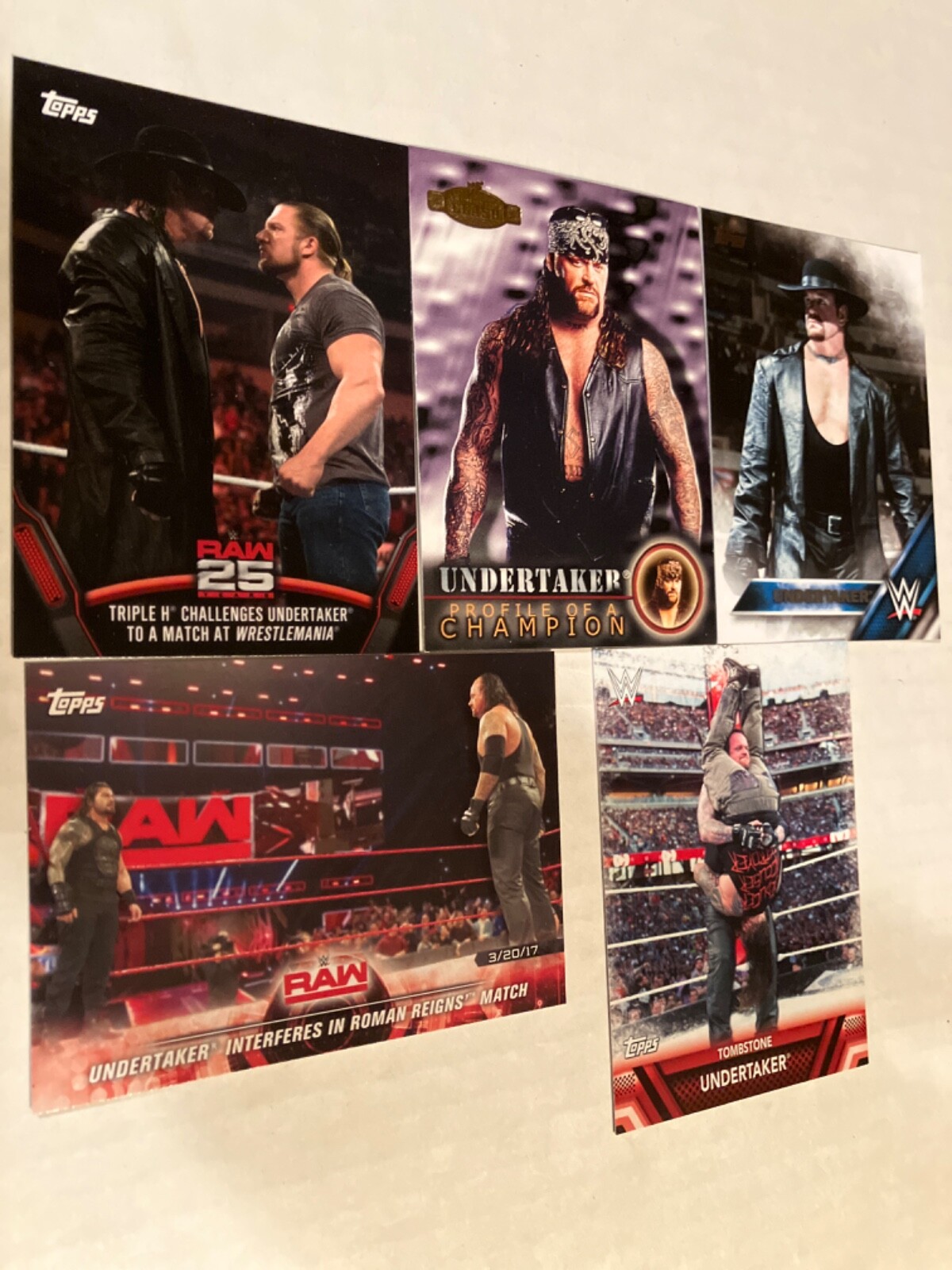 H 5 UNDERTAKER topps wwe wwf WRESTLING cards born in Houston Texas see ...