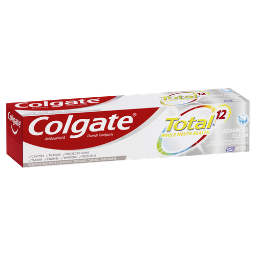 Colgate Total Advanced Clean Toothpaste 200g Reduces Bacteria Cavities ...