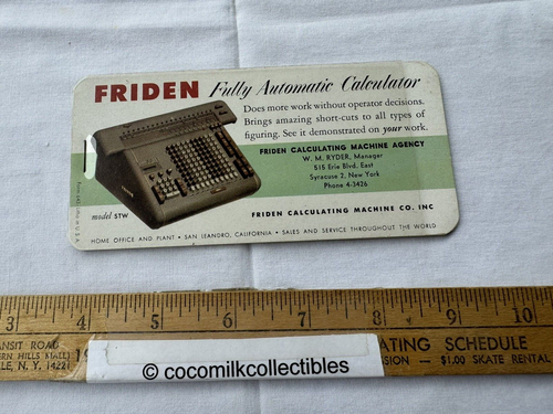 1950's Ink Blotter Booklet Friden Fully Automatic Calculator Machine ...
