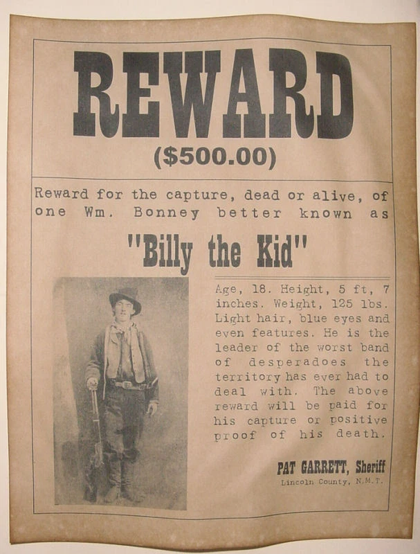 Real Wanted Poster Wild West