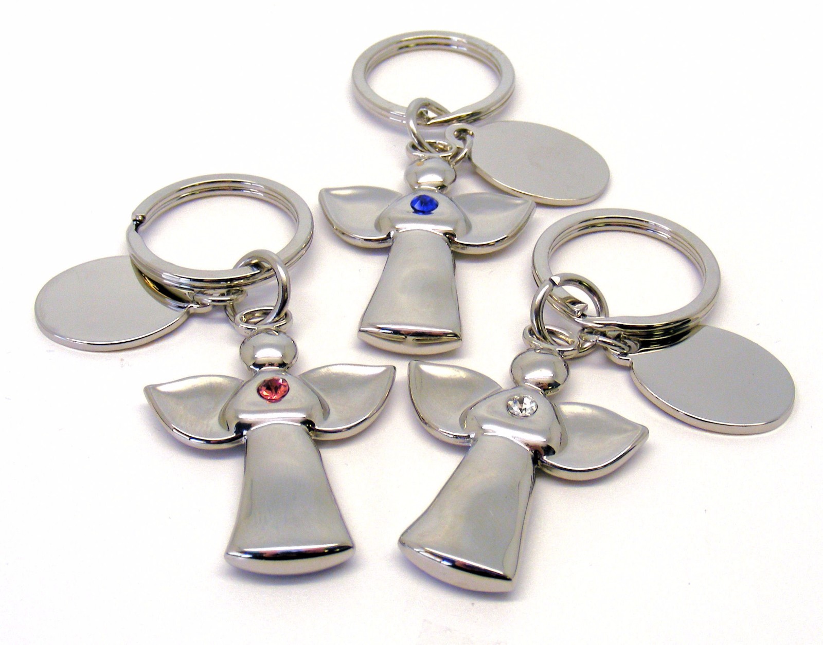 Personalised Guardian Angel Key Ring with Crystal, Engraved Fob ...