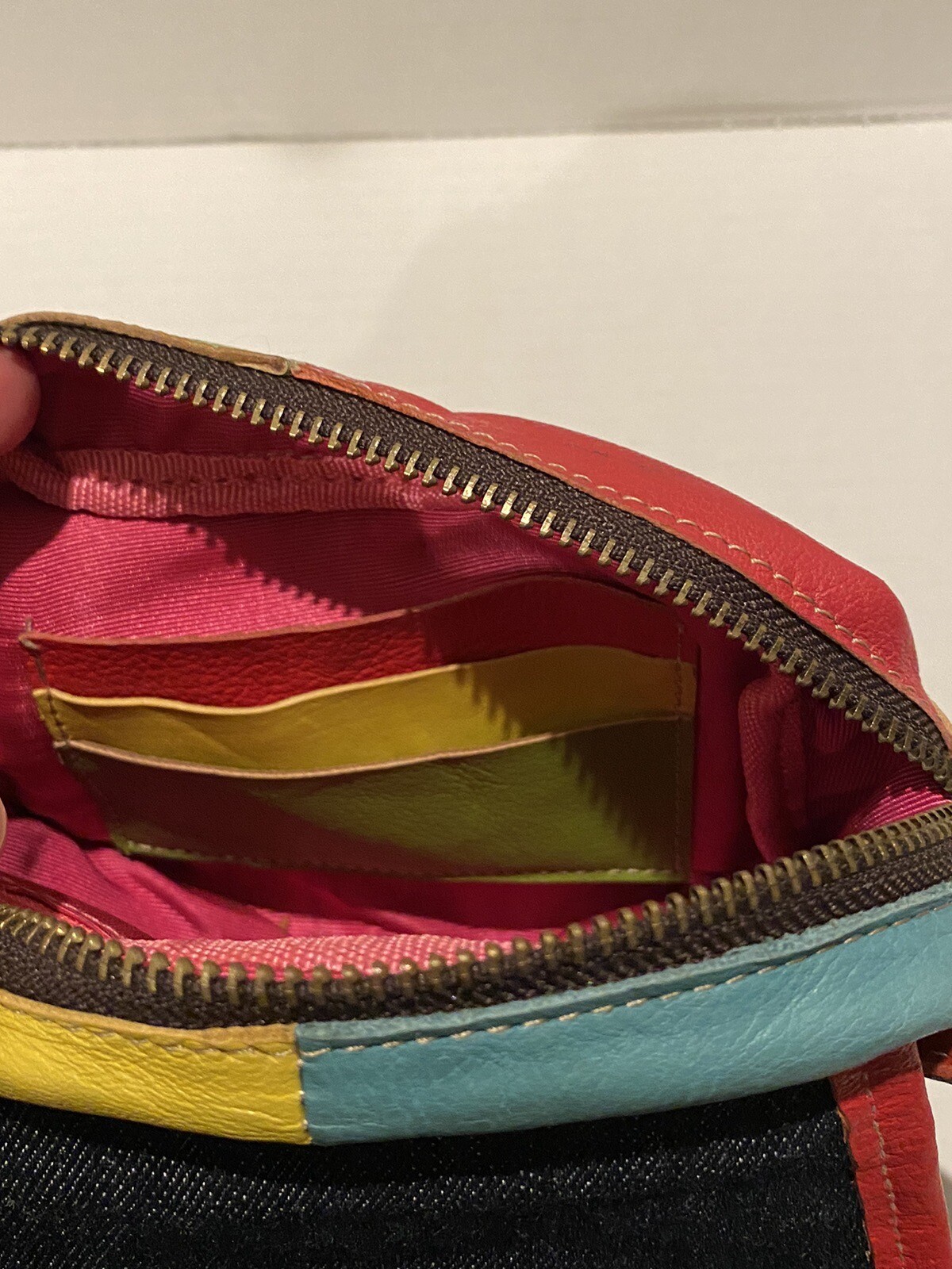 Small Colorful Crossbody Leather Purse Multiple Patte… - Gem