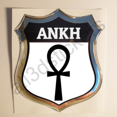 Ankh Sticker Emblem 3D Resin Domed Gel Flag Vinyl Decal Car Symbol Crux ...
