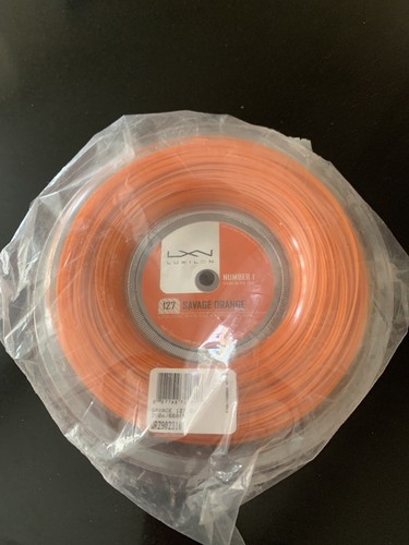 Luxilon Savage 16 Reel 127 gauge Full 660ft 200m. 16g orange String ...