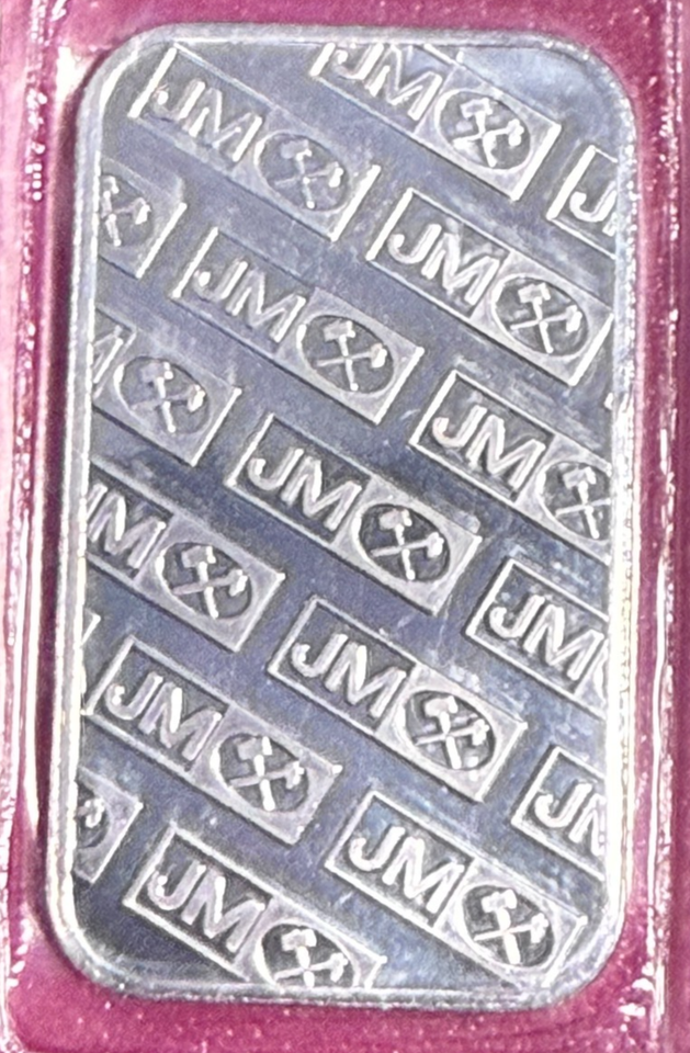 JOHNSON MATTHEY ASSAYERS & REFINERS SILVER BAR - 1 Ounce Troy Fine ...