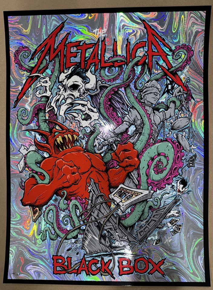 METALLICA SQUINDO THE BLACK BOX ERUPTION FOIL POSTER #100/120 AUTHENTIC ...