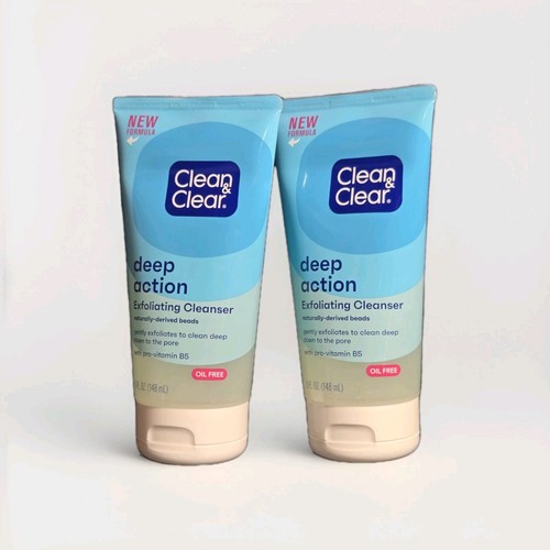 Clean & Clear Deep Action Exfoliating Cleanser | Oil Free | 5 FL Oz | 2 ...