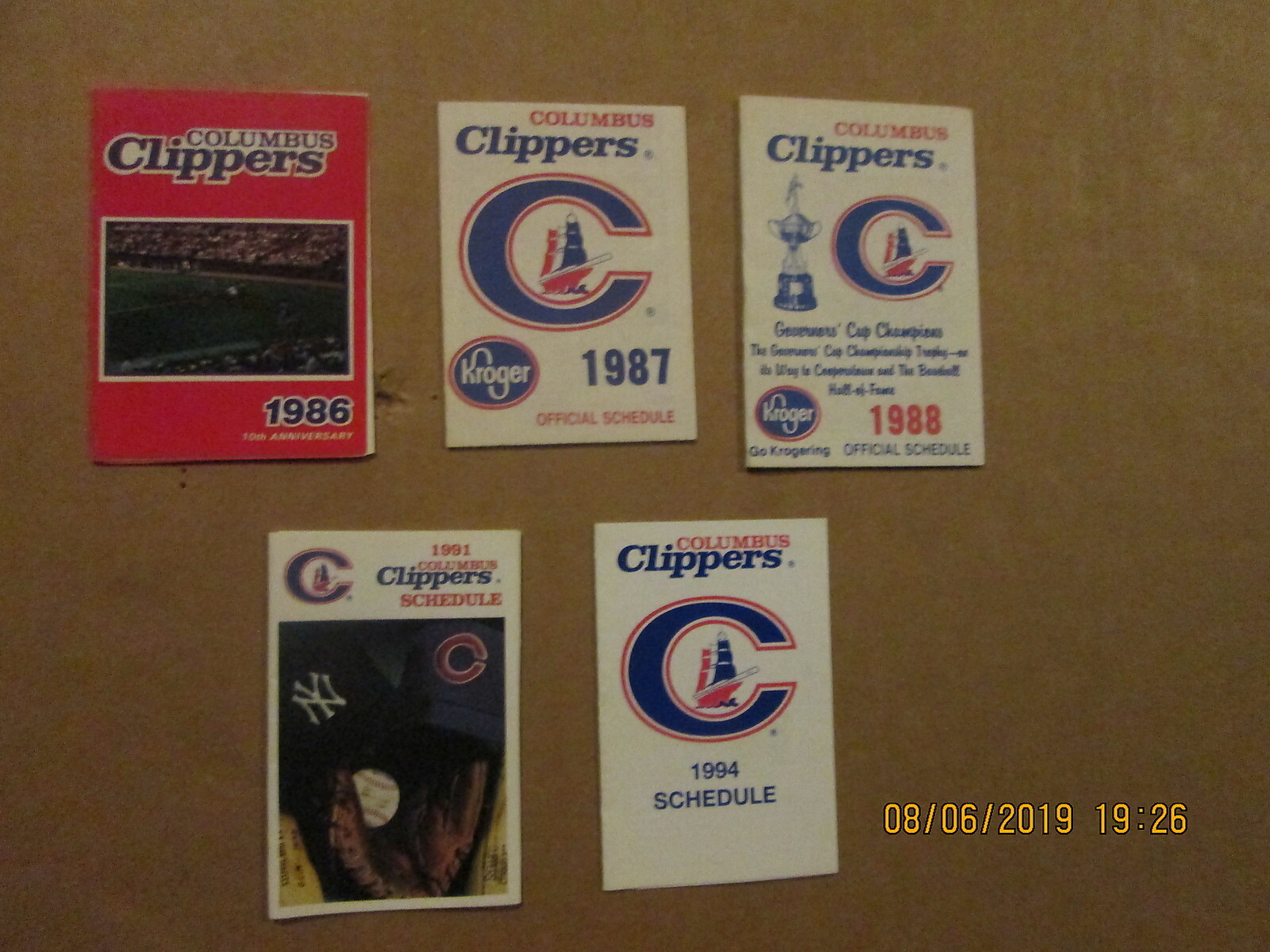 IL Columbus Clippers Vintage 1986 1987 1988 1991 & 1994 Team Pocket ...