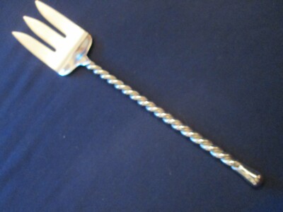 MEAT SERVING FORK! Vintage GOURMET SETTINGS stainless SILVER TEAR ...