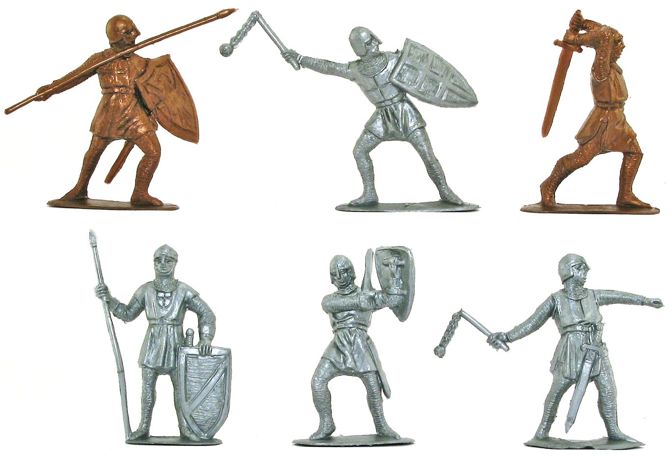 Jecsan - 6 El Cid Figures in 6 poses - unpainted 60mm plastic - colors ...