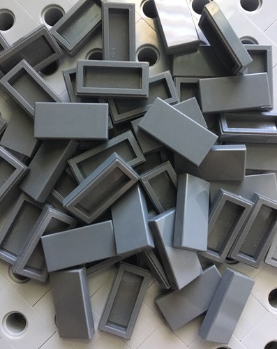 Lego Dk Grey Lot Of 50 Dark Gray Flat Tiles 1x2 Smooth Finishing Tile ...