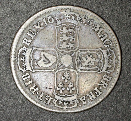 1685 Great Britain 1/2 Half Crown James II S-3408 ... England Silver ...