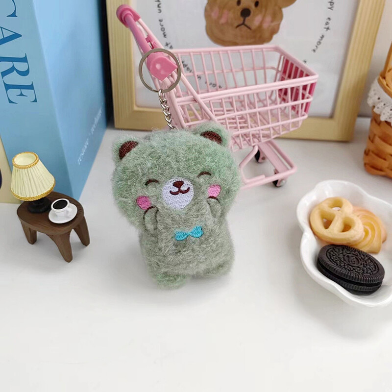 10.5cm Soft Cartoon Pinch Face Bear Pendant Doll Plush Pendant Keychain ...