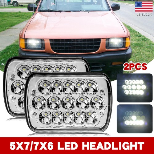 For Isuzu Pickup I-Mark Pair 7X6 5X7 Inch LED Headlights Chrome Hi-Lo ...