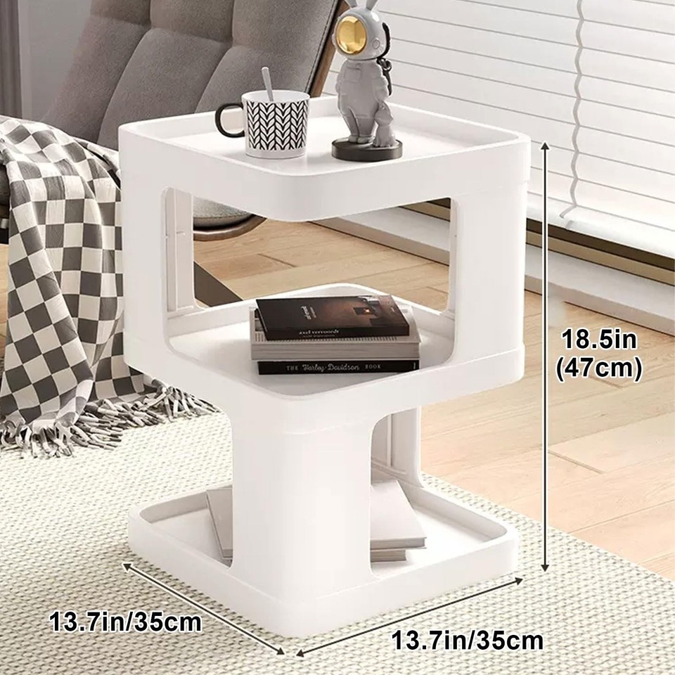 3 Tier Living Room Small End Table Sofa Bed Side Table Tall Night Stand ...
