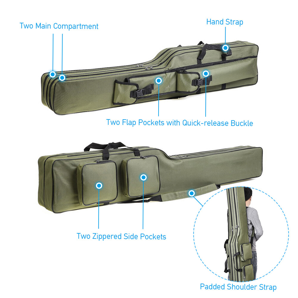 130cm Rod Holdall Travel Rods Reels Carp Fishing Travel Bag Coarse Carp ...