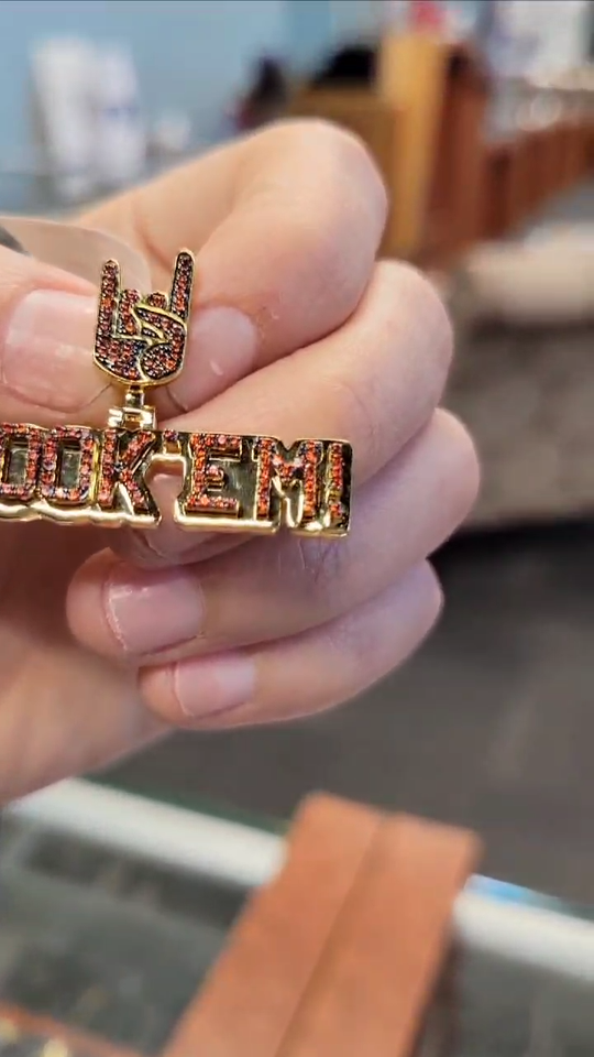 10k Yellow Gold University of Texas UT Austin Pendant Bevo Longhorn ...
