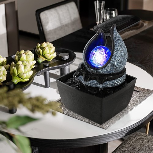 WICHEMI Indoor Fountain Tabletop Fountain Mini Waterfall Fountains ...