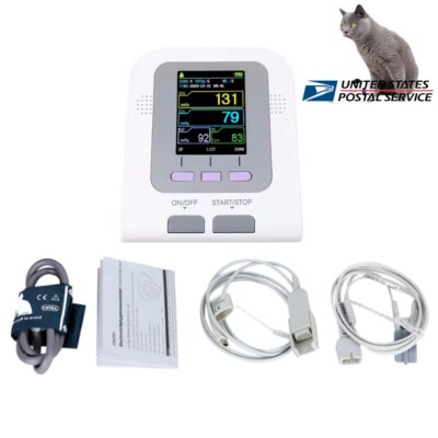 Veterinary Blood Pressure Monitor Machine BP Cuff SpO2 Probe Dog Cat ...