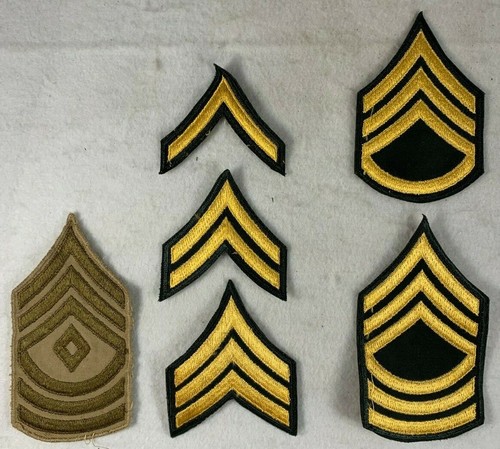 Lot 6 Vintage Military Chevron Patches US Army Master Sergeant Private ...
