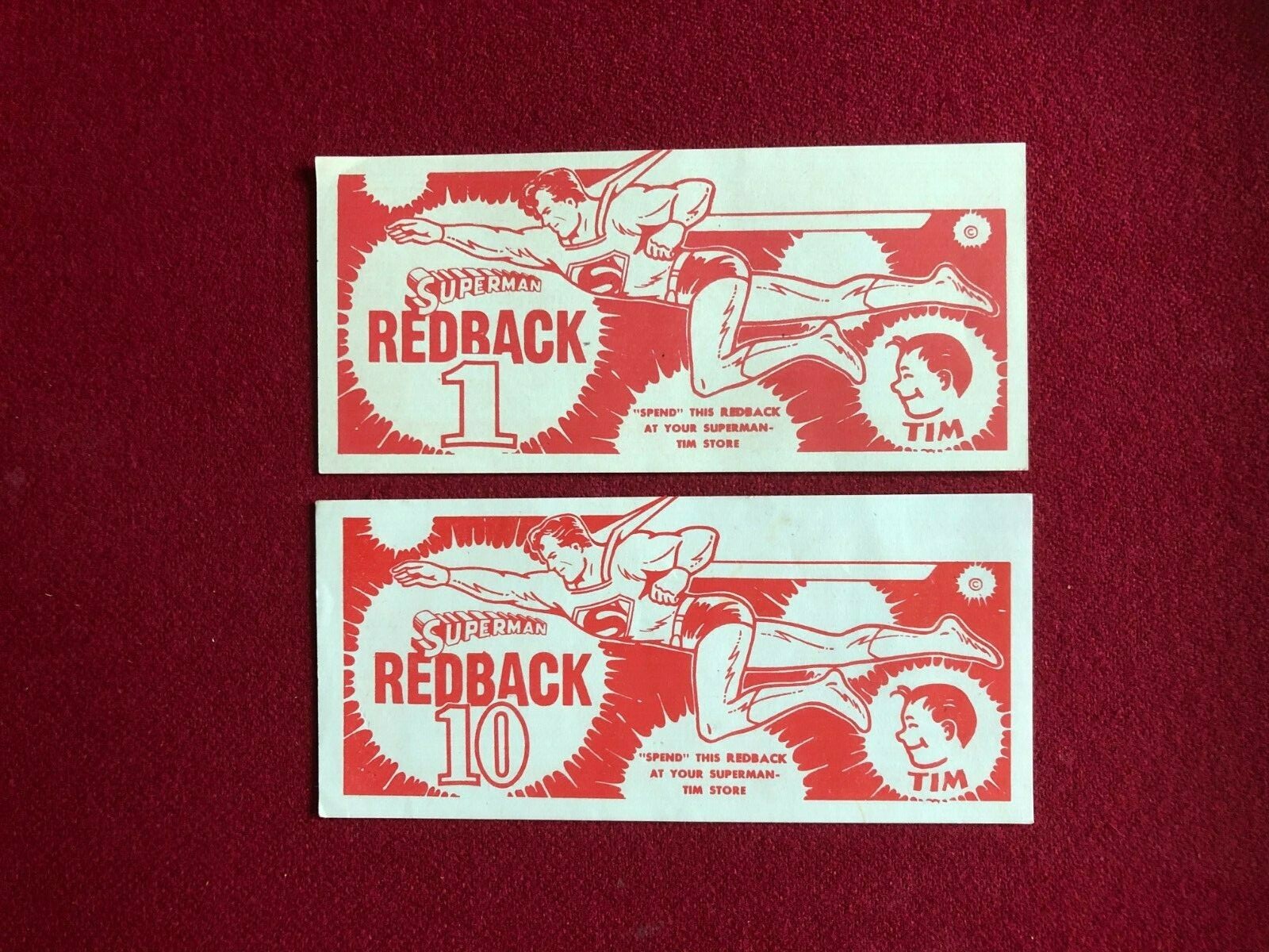 1945, Superman, "Tim Redback" Currency (10 Redbacks) (Scarce / Vintage ...