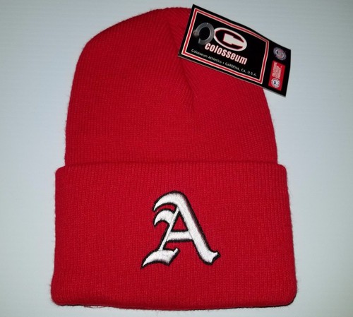 Red NCAA Arkansas Razorbacks embroidered hat knit cuffed beanie | eBay