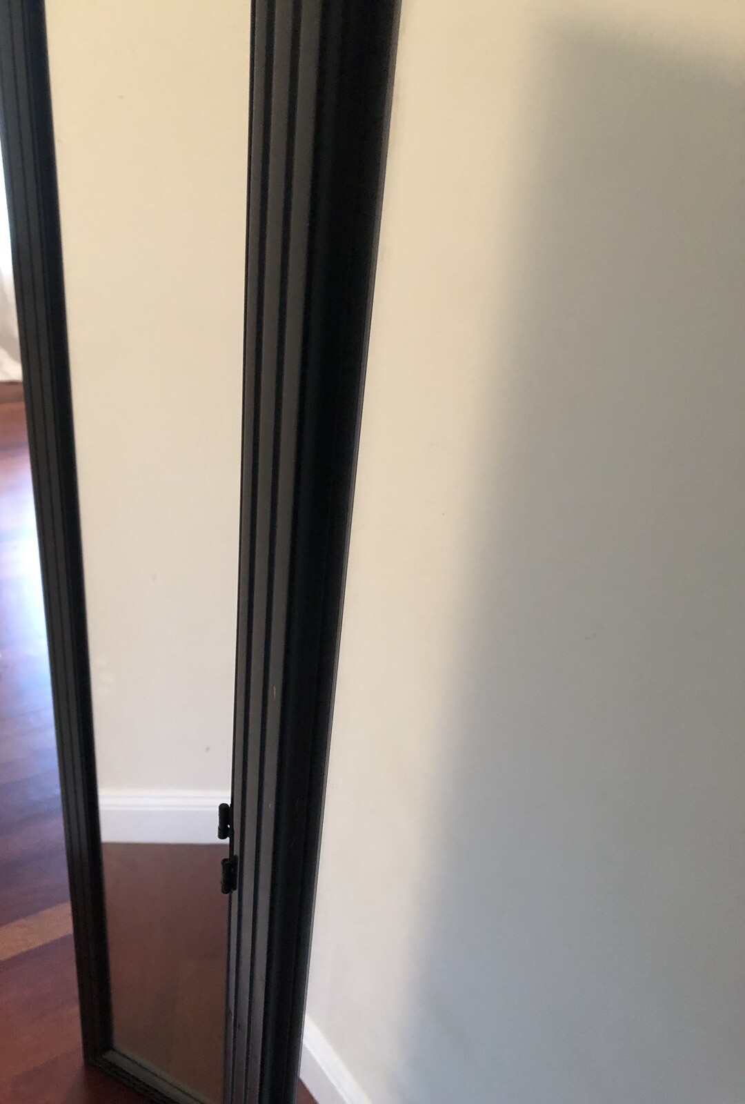 Room Divider 1 Side MIRROR 3 Panel Screen Wood Comp BLACK Folding ...