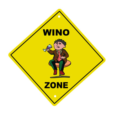 Yellow Aluminum Crossing Sign Wino Zone Wine Diamond Street Signal | eBay